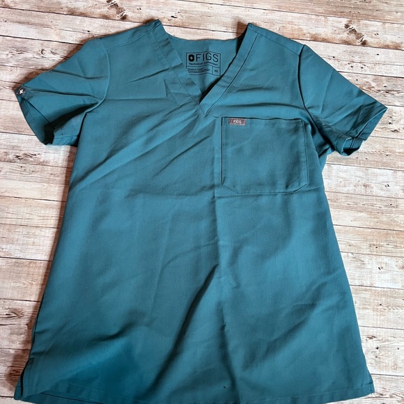 Figs | Tops | Figs Dusty Teal Scrub Top | Poshmark